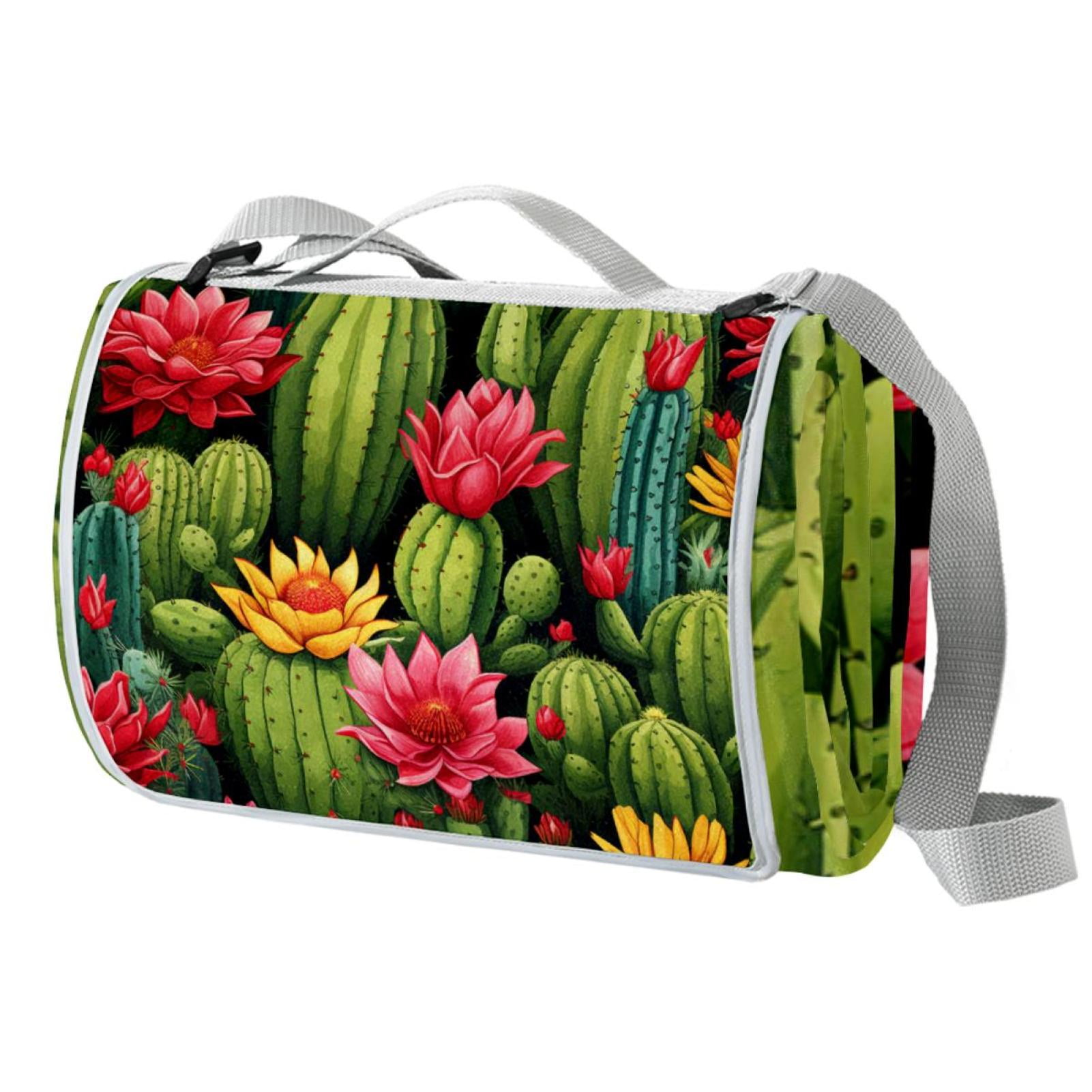 Cactus Canvas Picnic Mat - Waterproof Outdoor Blanket for Camping ...