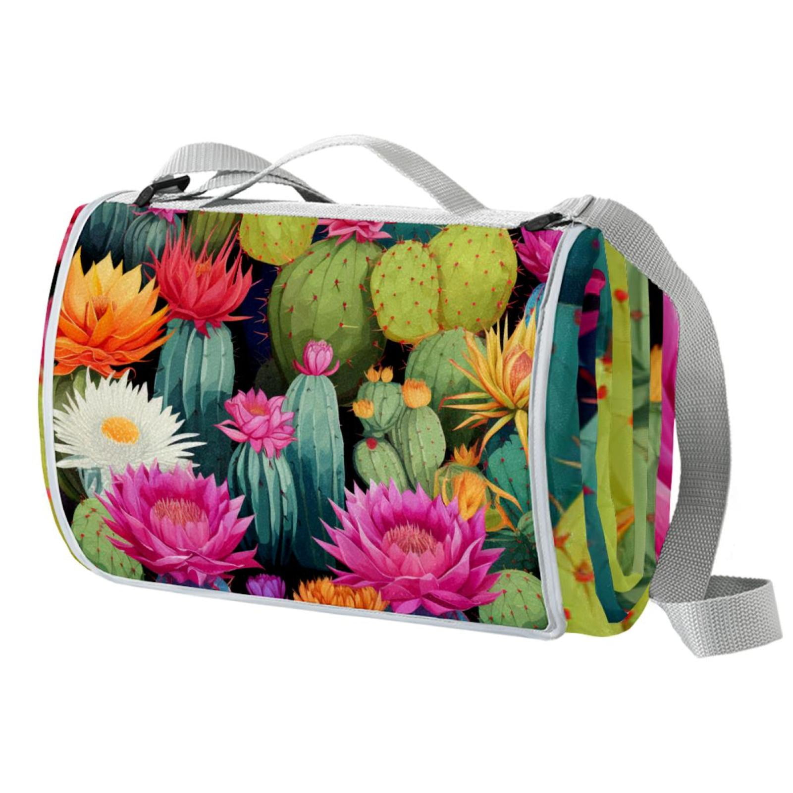 Cactus Canvas Picnic Mat - Waterproof Outdoor Blanket - Large Portable ...