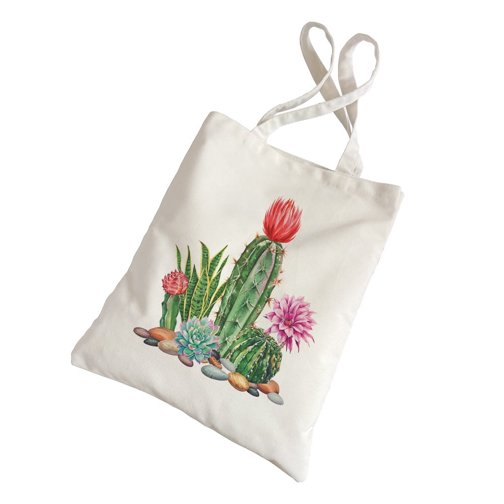 Cactus Canvas Tote Bag - Beach Tote Bags - Weekender Travel Bag - for ...