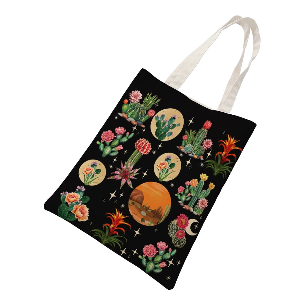 Cactus Canvas Tote Bag - Beach Tote Bags - Weekender Travel Bag - for ...
