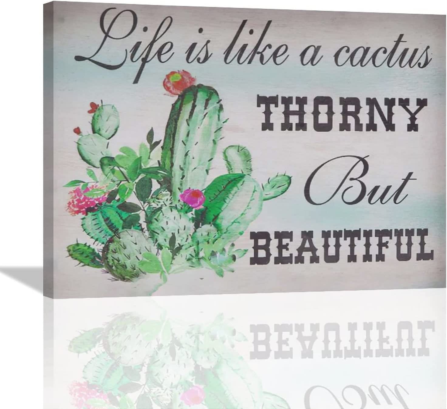 Cactus Canvas Wall Art Green Cactus Botanical Wall Decor Cacti ...