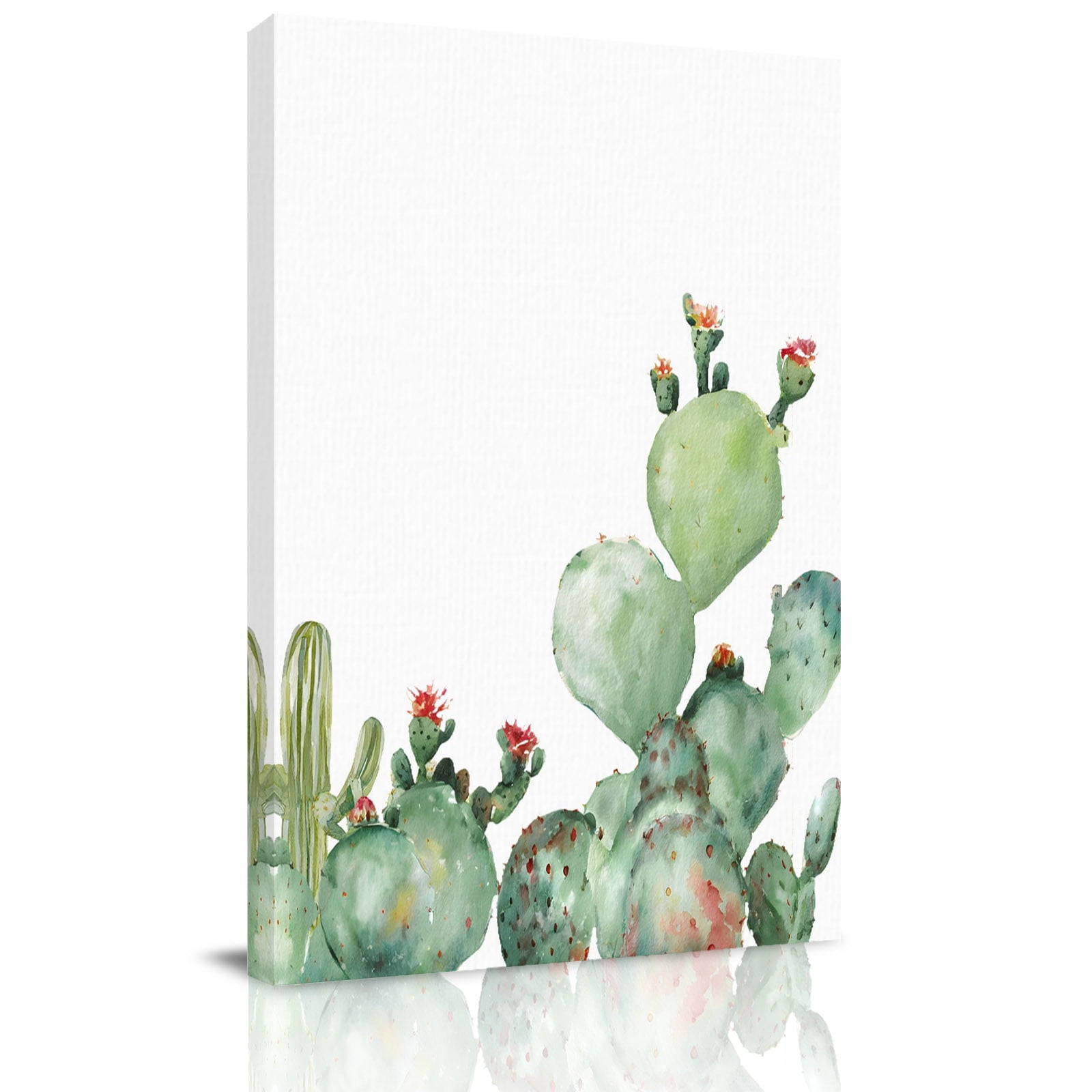 Cactus Canvas Wall Art for Living Room, Tropical Plants Watercolor ...