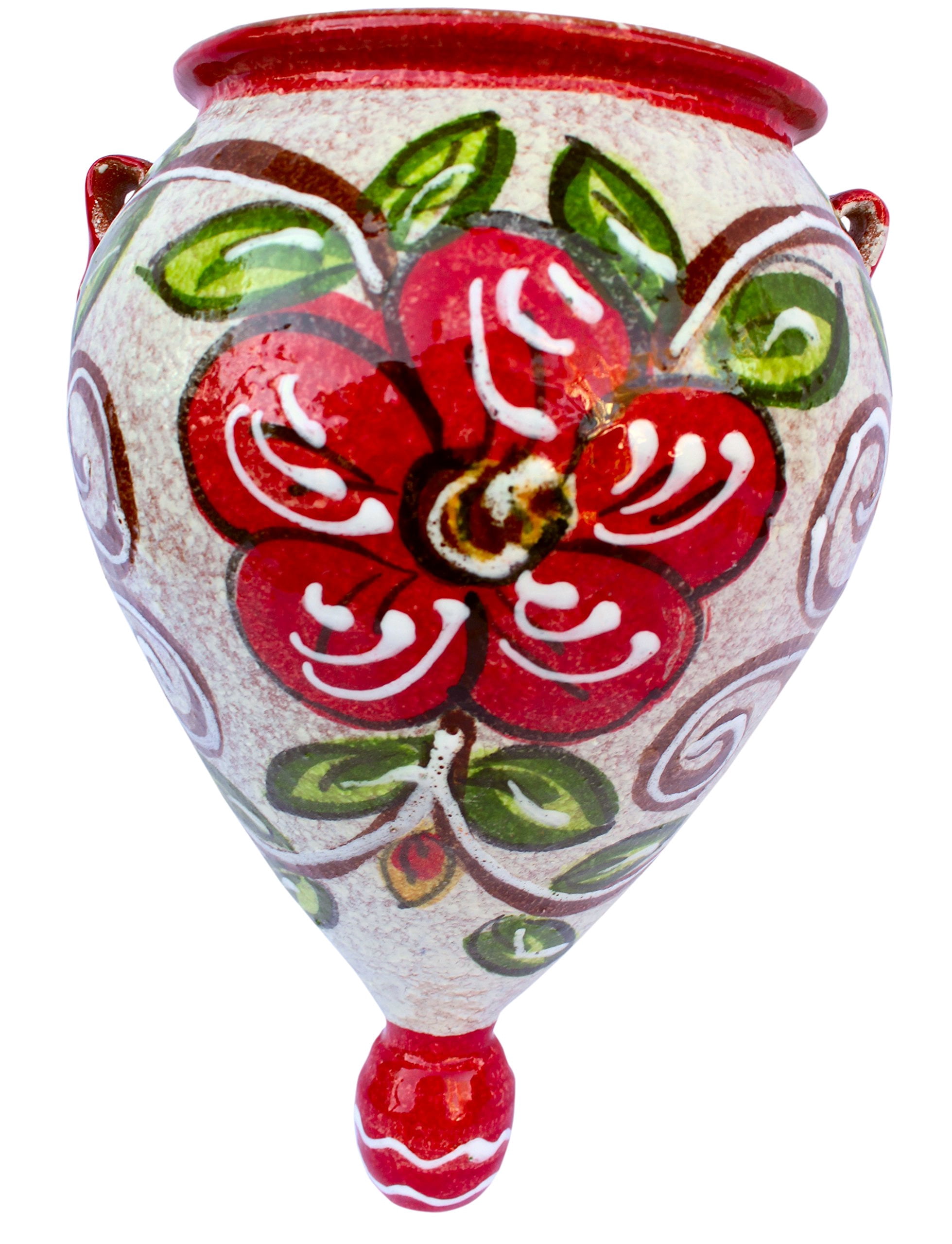 Cactus Canyon Ceramics Hand-Painted Spanish Orza Wall Flower Pot ...