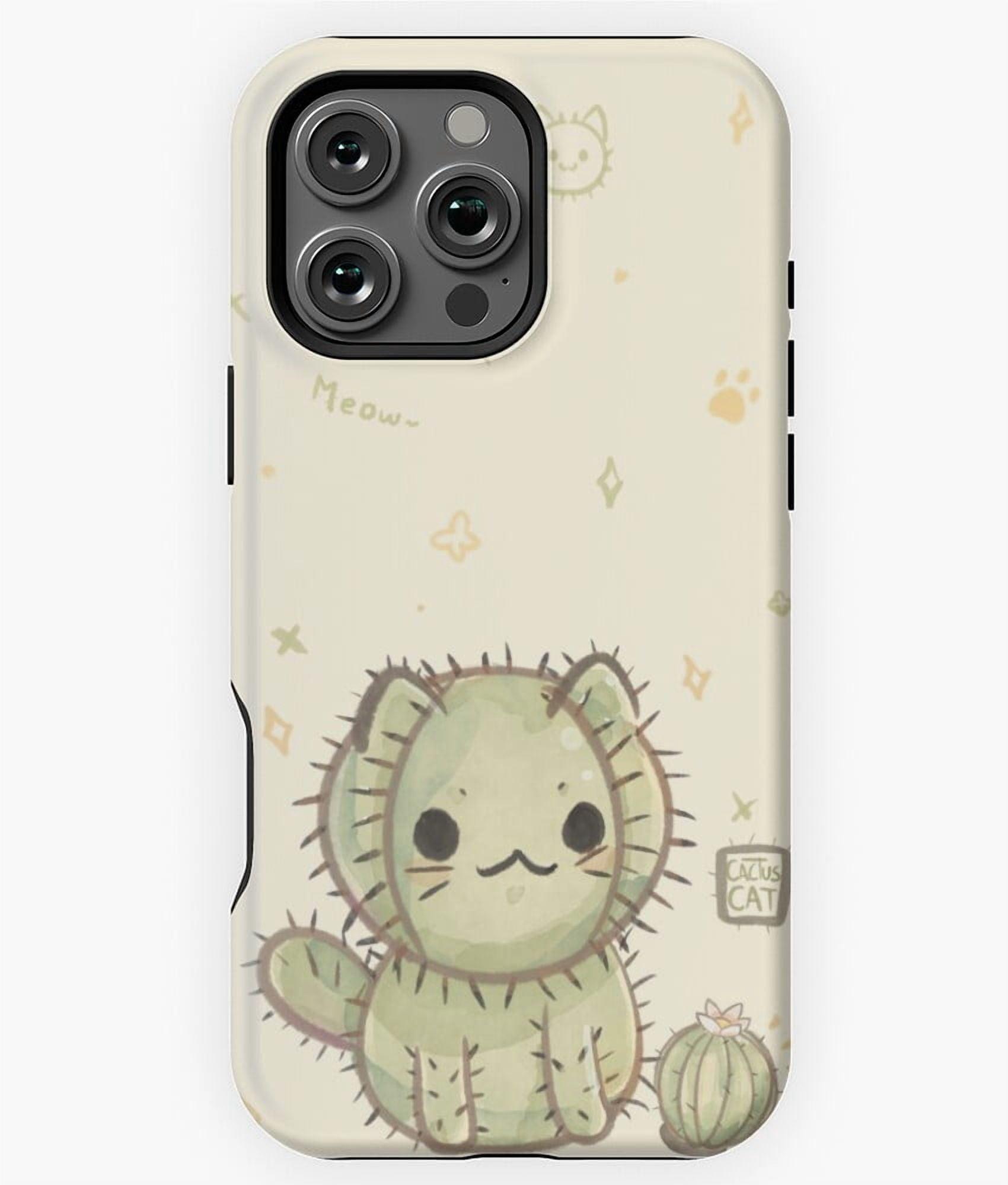 Cactus Cat Funny Cactuar Plant M2877 Phone Case for iPhone 17 16 15 14 13 12 11 Pro Max ...