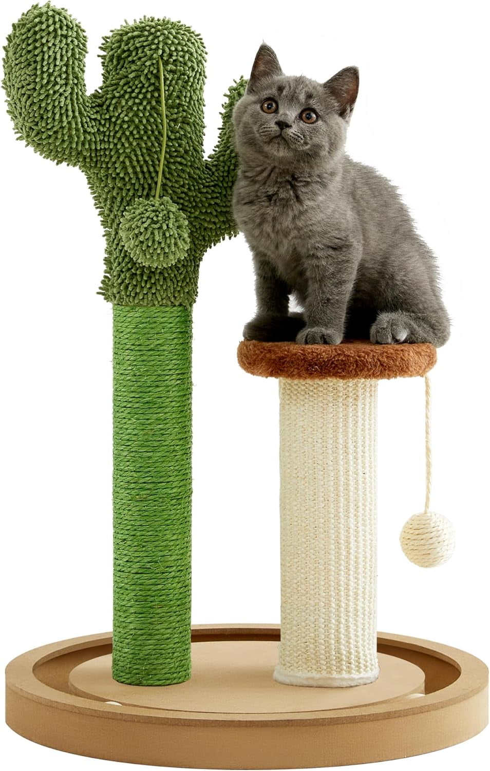 Cactus Cat Scratching Post, 21.7" tall Interactive Game Track Balls ...