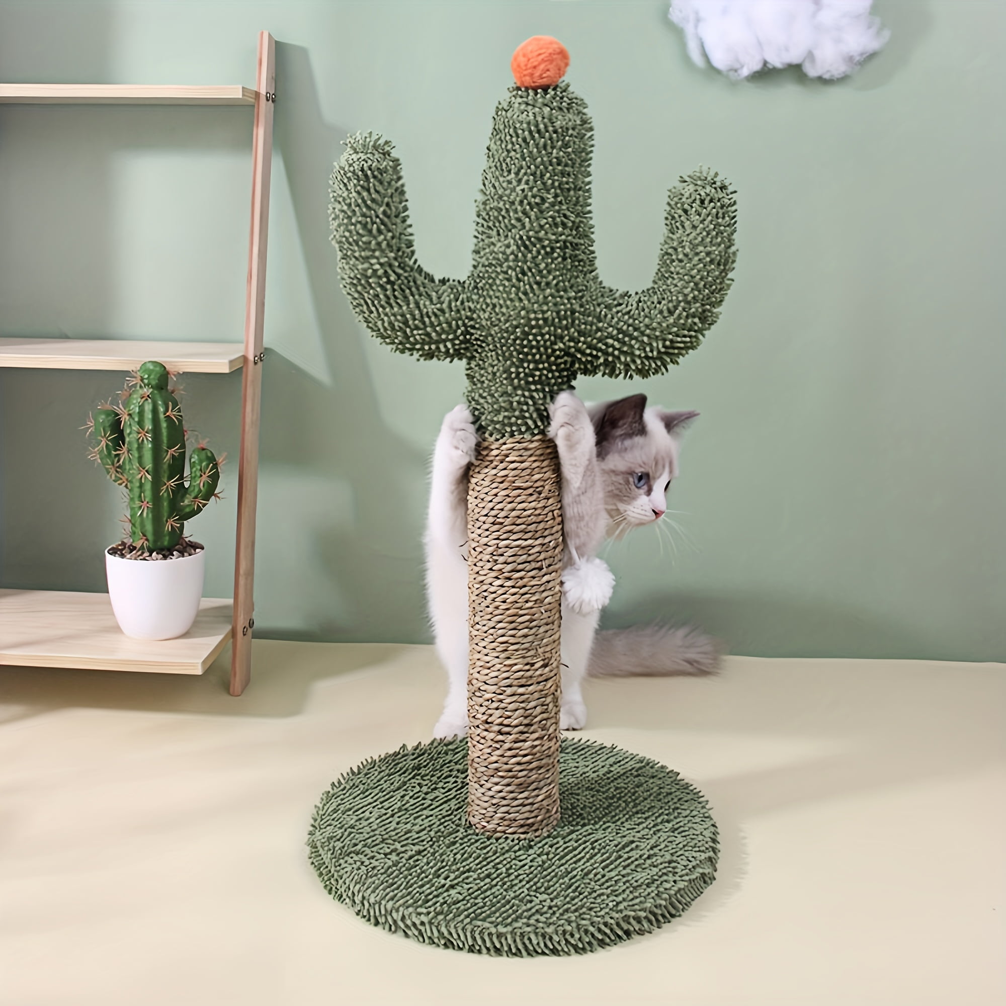 Cactus Cat Scratching Post with Sisal Rope, 23.6 Inch Tall Cat Tree ...