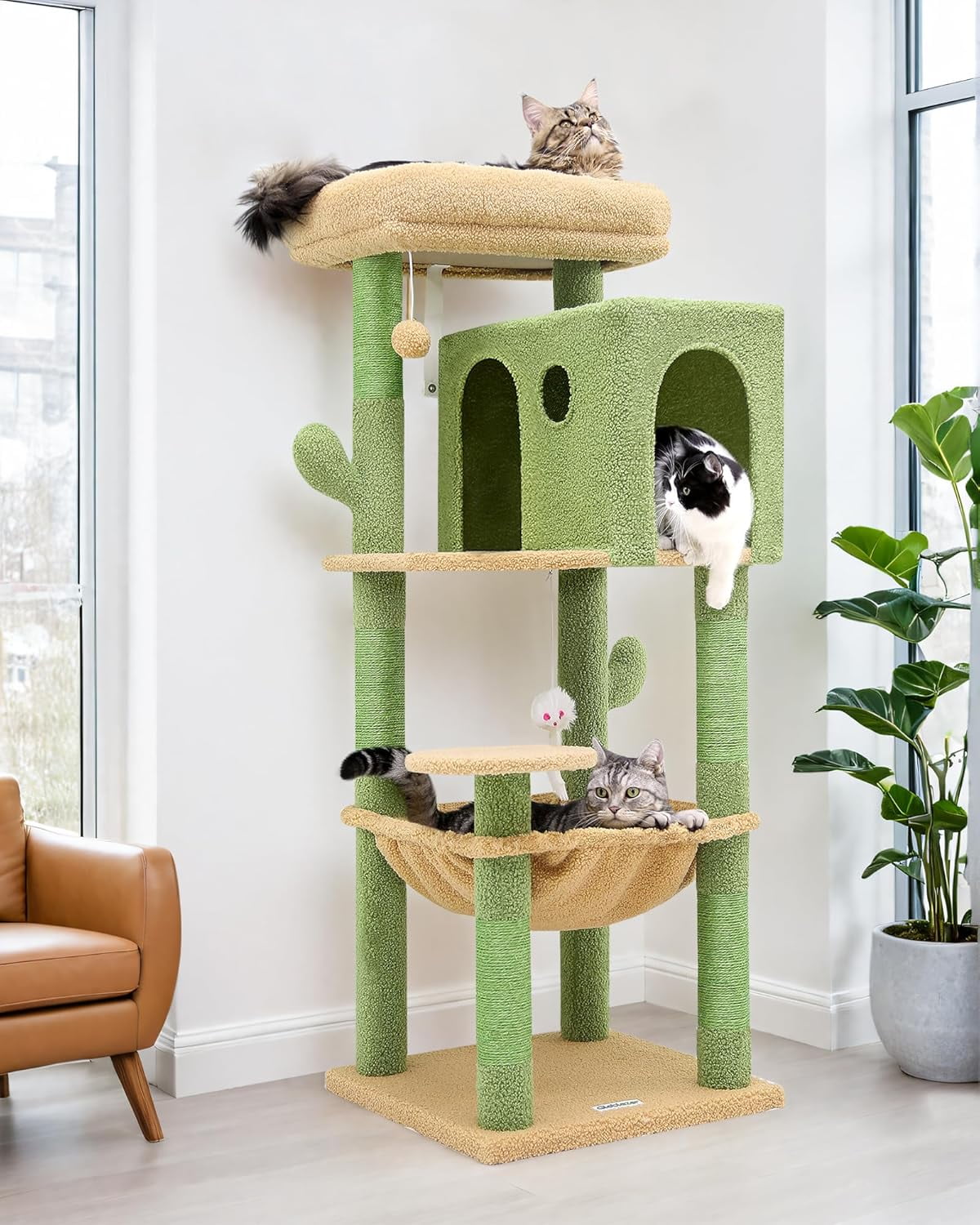 Cactus Cat Tower for Indoor Cats, Cactus Series 49inch Cat Climbing ...