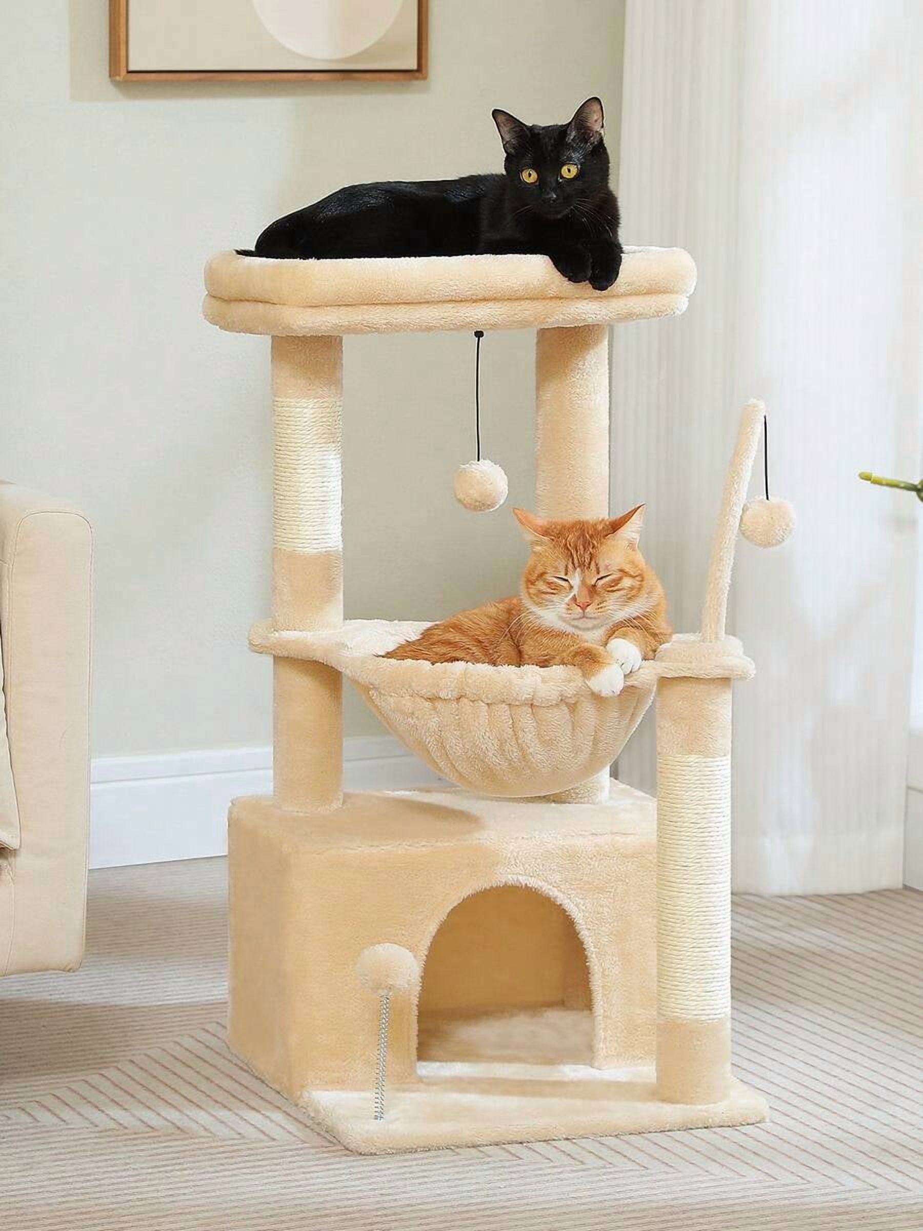 Cactus Cat Tree 33" Tower with Condo, Deep Hammock & Top Perch for ...