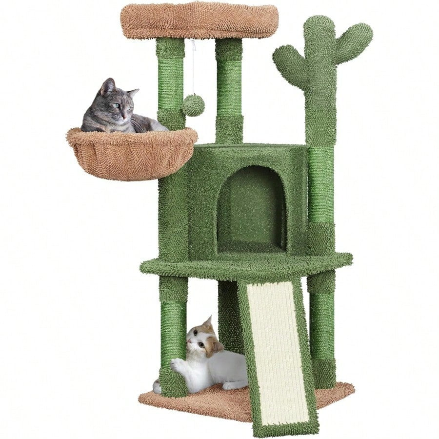 Cactus Cat Tree 42in Cat Tower for Indoor Cats Multi Level Kitten Condo ...