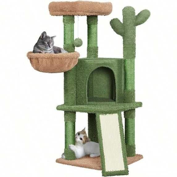 Cactus Cat Tree 42in Cat Tower for Indoor Cats Multi Level Kitten Condo ...
