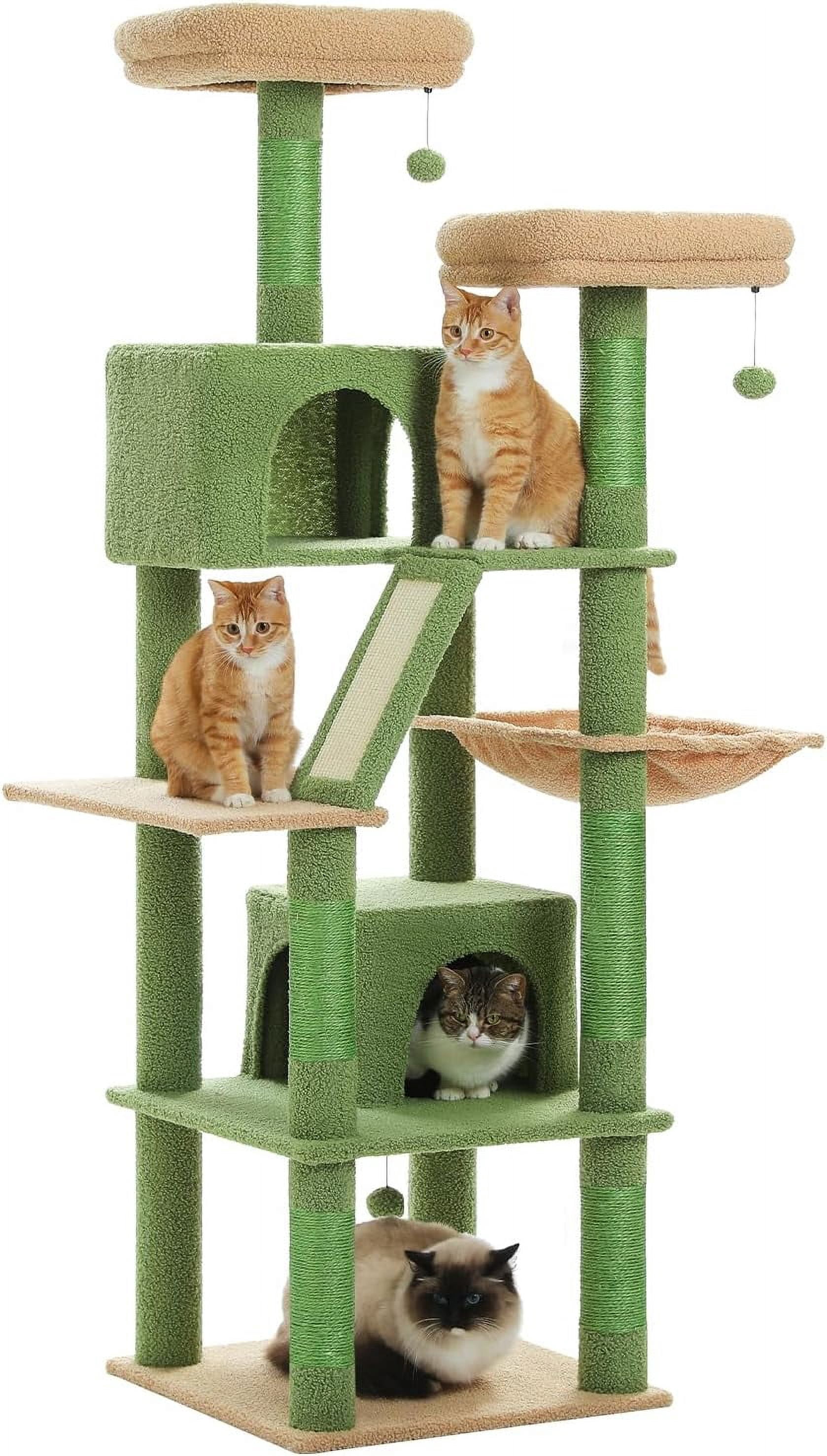 Cactus Cat Tree, 70.9" Tall Cat Tree for Indoor Cats, Large Cat Tree ...