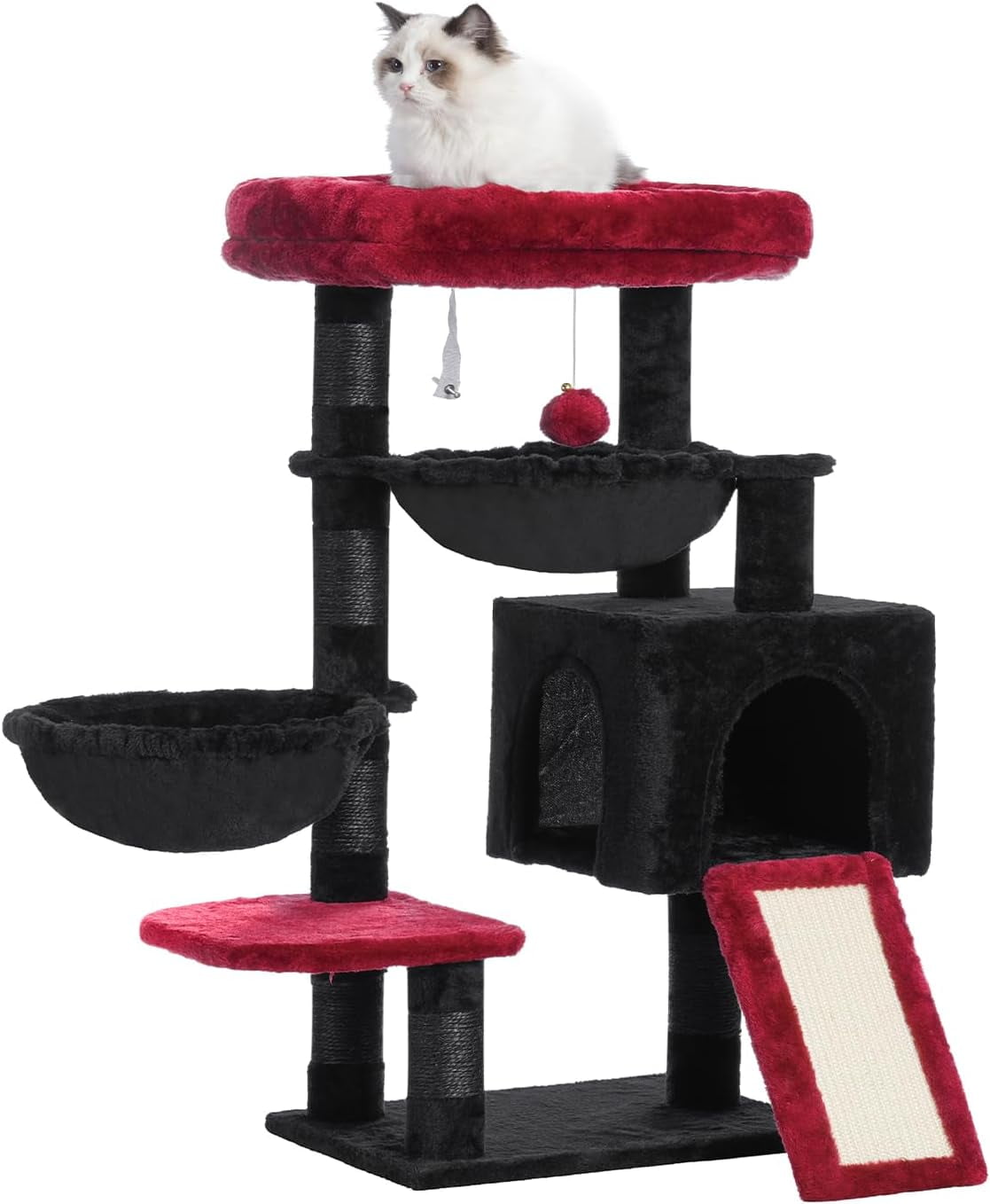 Cactus Cat Tree, Cat Tower for Indoor Cats, Cat House with Large Padded ...