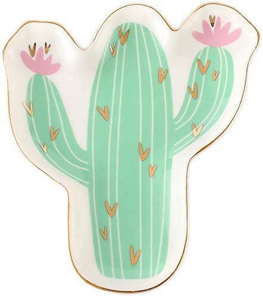 Cactus Ceramic Trinket Plate and Decorative Jewelry Dish - Walmart.com