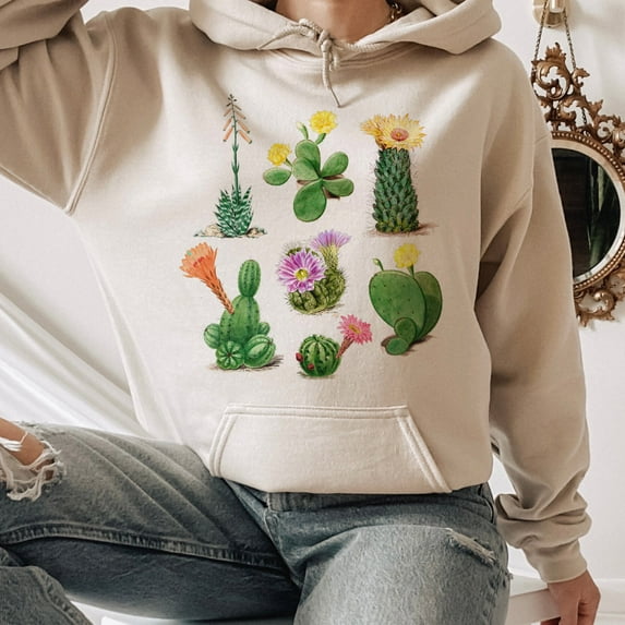 Cactus Chart T-Shirt, Cute Fall Aesthetic Floral Graphic Lounge Wear ...