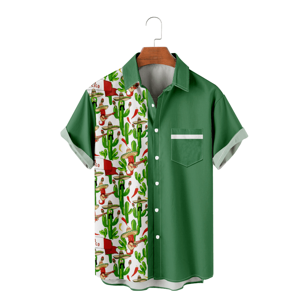 Cactus Chest Pocket Soft Top Short Sleeve Shirt for Men Women for Daily ...