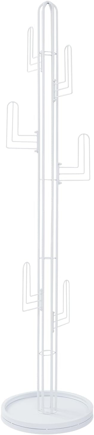 Cactus Coat Rack Metal Standing Coat Rack With 6 L Shaped Hooks White cactus-coat-rack-metal-standing-coat-rack-with-6-l-shaped-hooks-white