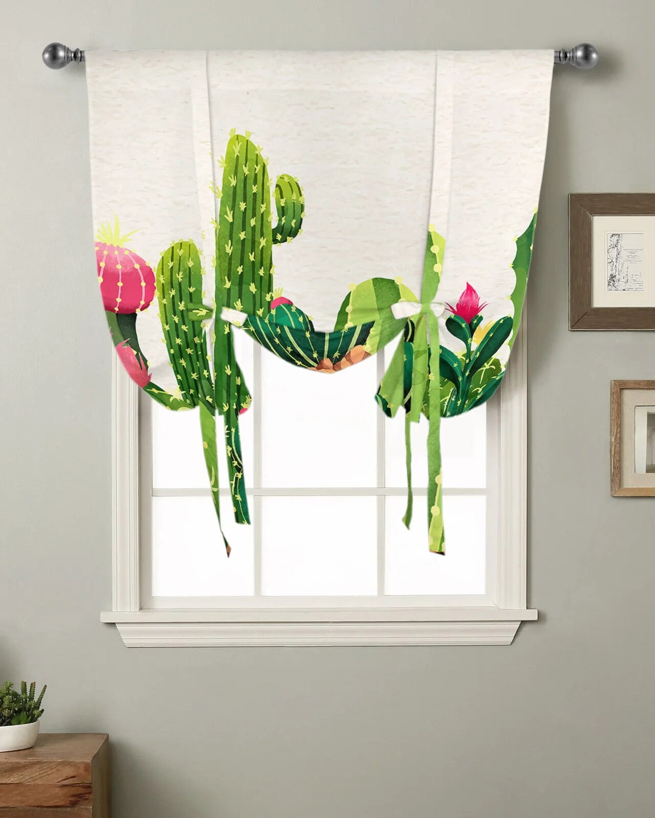 Cactus Consisting Of Patterns Window Curtain for Living Room Roman ...