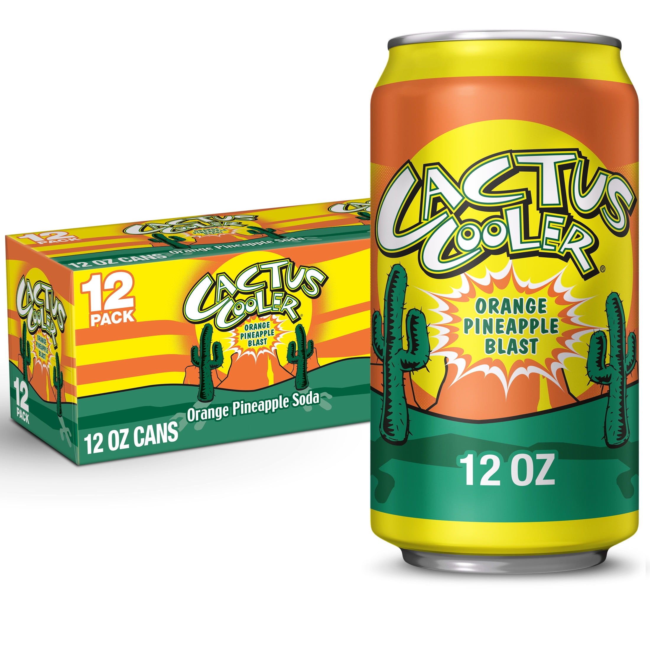 Cactus Cooler Orange Pineapple, 12 fl oz, 12 Pack Carbonated Soft ...
