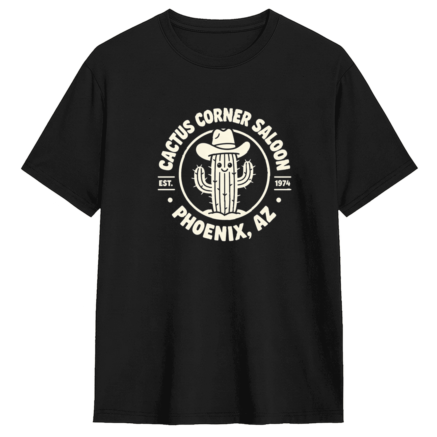 Cactus Corner Saloon Retro Graphic Tee For Men, Cool Western Cotton ...