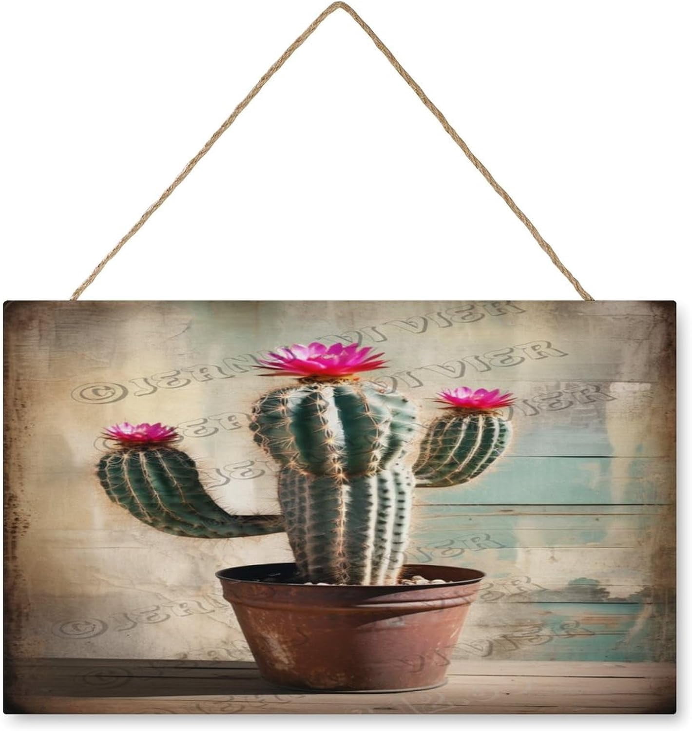 Cactus Decor Cacti Wood Door Sign, Farmhouse, Porch Wall Hanging for ...