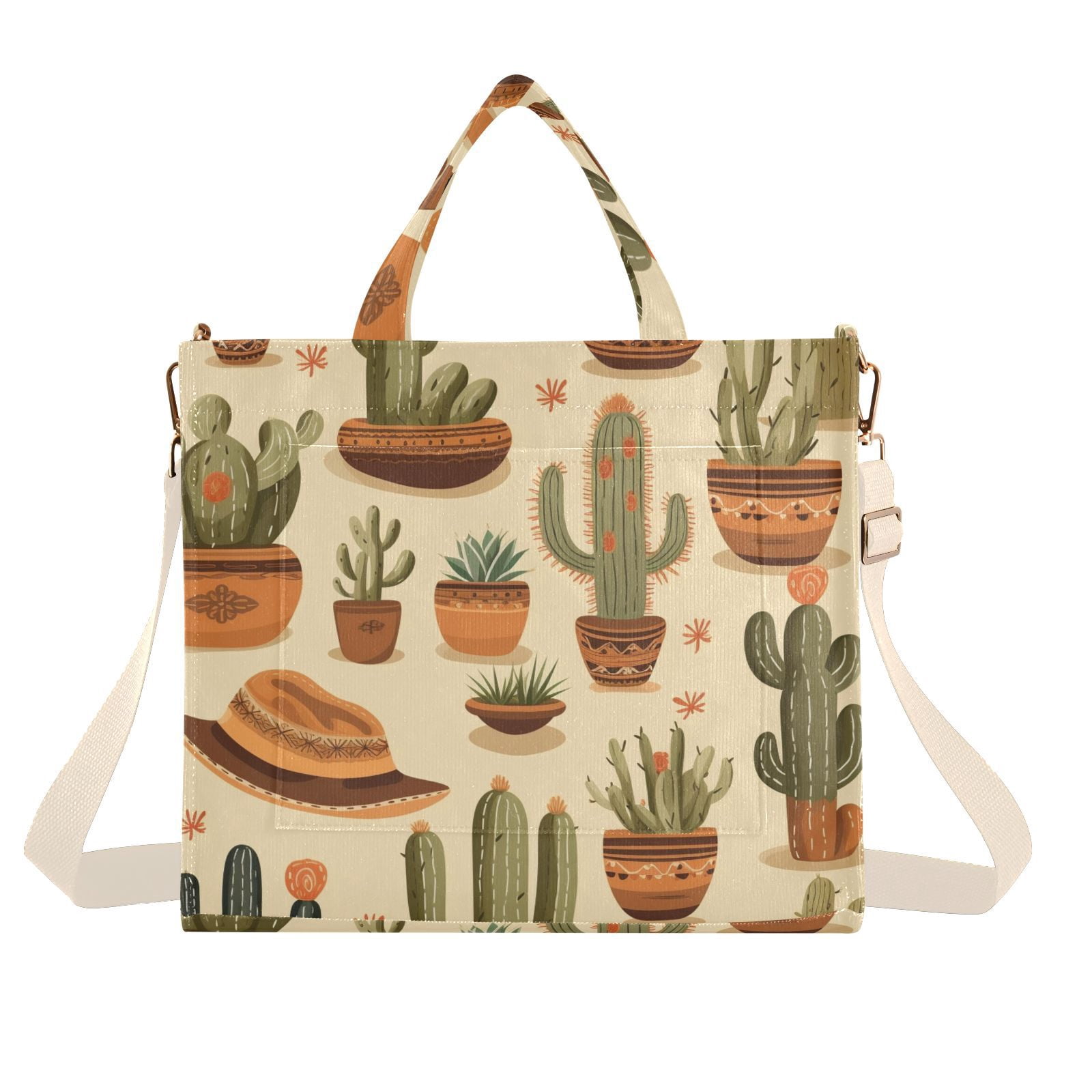 Cactus Denim Hat Corduroy Tote Bag Handbag Large Messenger Bag Shoulder ...