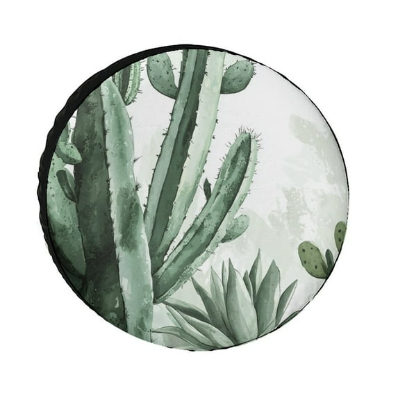 Cactus Desert Camper Spare Tire Cover Summer Green Cactus Succulent ...
