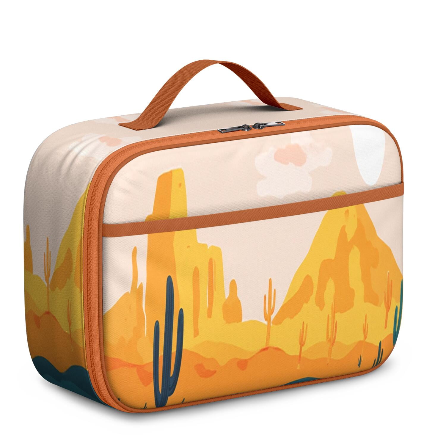Cactus Desert Men Lunch Box for School Reusable Insulated Lunch Bag for ...