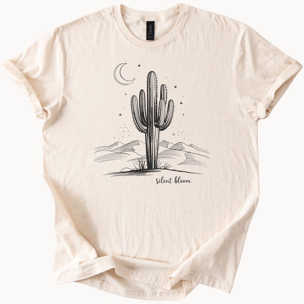 Cactus Desert Moon T-Shirt Western Graphic Tee Boho Style Shirt Silent ...