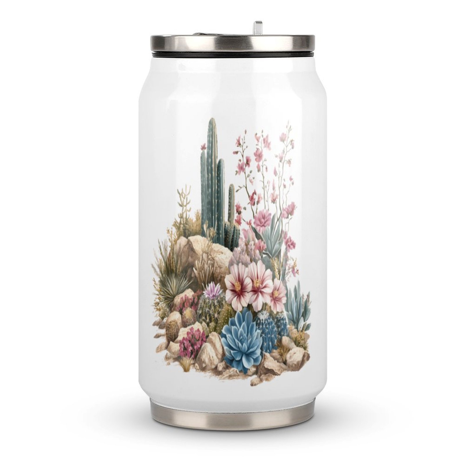 Cactus Desert Succulent Plant Coffee Tavel Tumblers with Lid and Straw ...