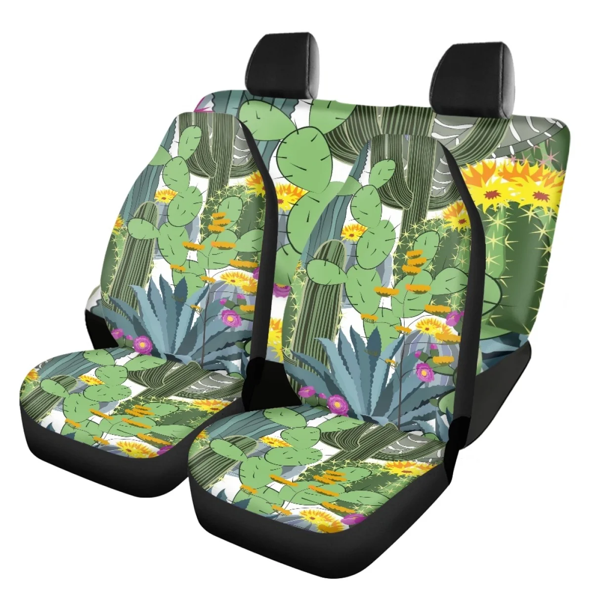 Cactus Design Pattern Comfortable Front and Rear Automobile Seat ...