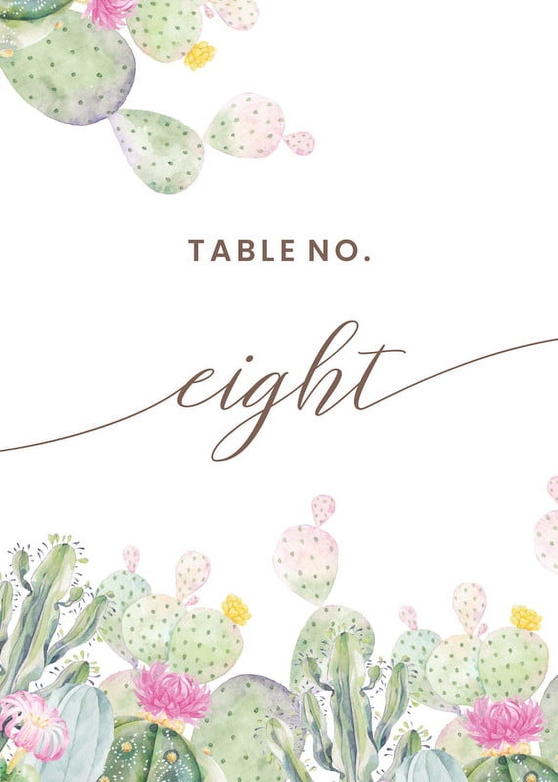 Cactus Design Table Number Cards Double Sided Party Table Numbers for ...