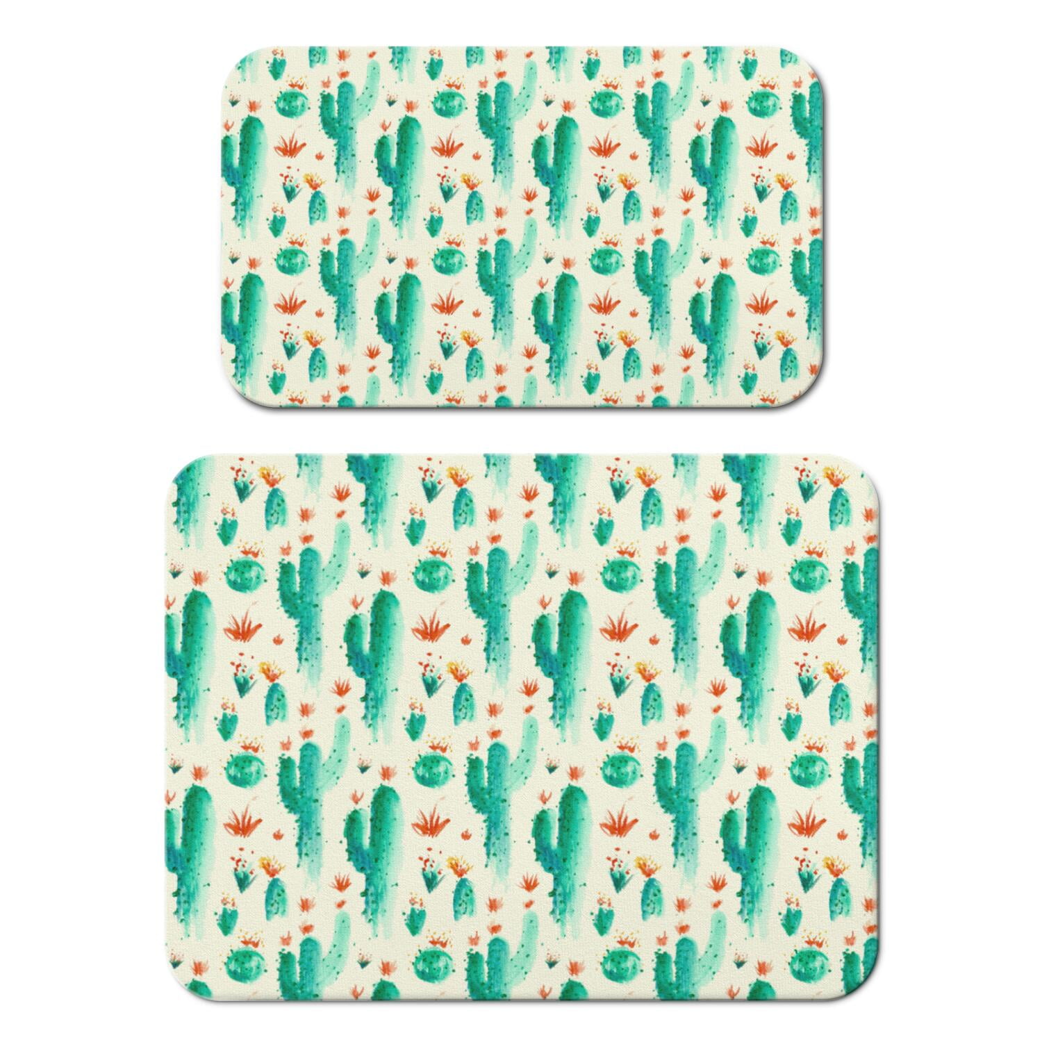 Cactus Dish Drying Mat, Boho Desert Style Diatom Mud Kitchen Mat ...