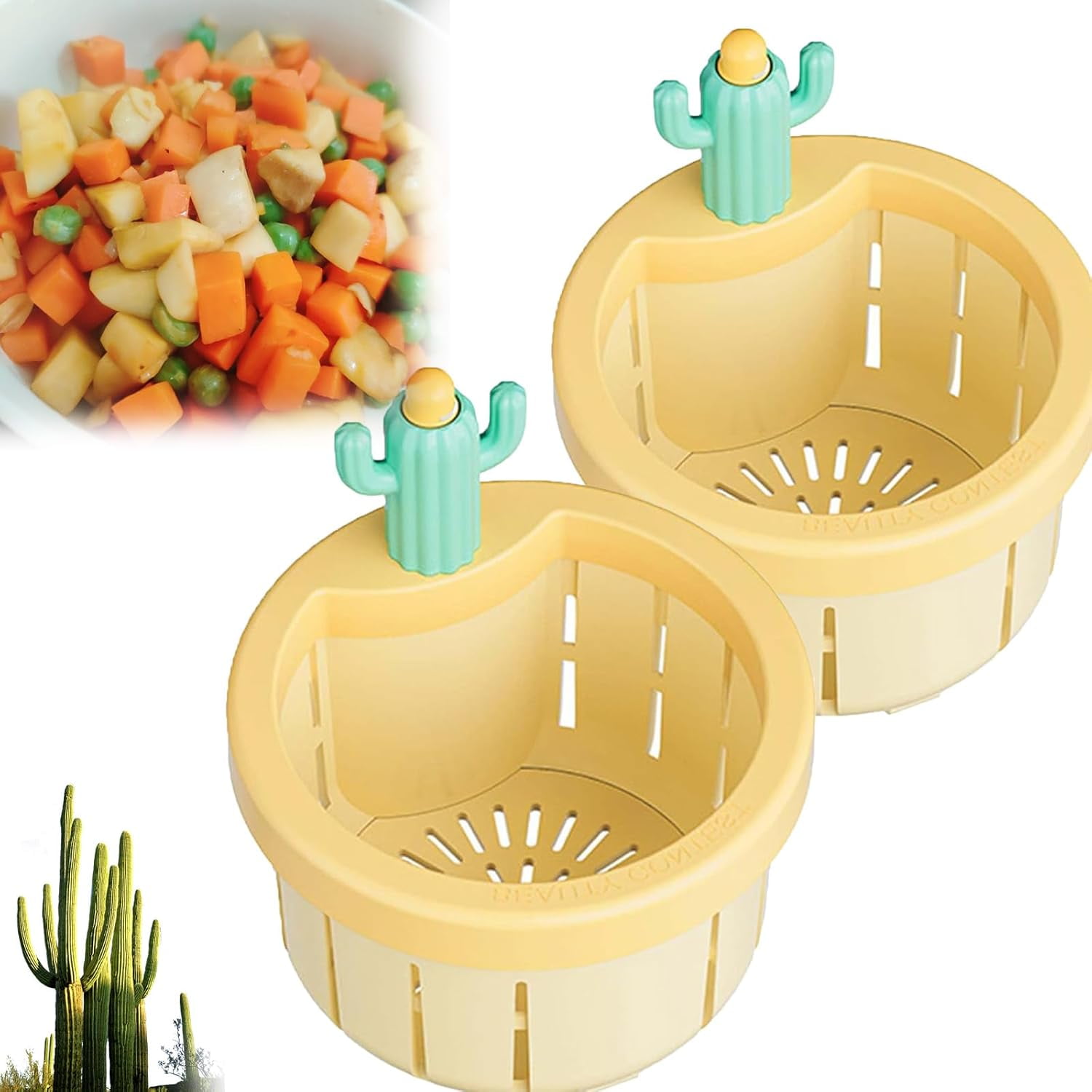 Cactus Drain Catcher, 2025 Upgraded Self-Cleaning Kitchen Sink Drain ...