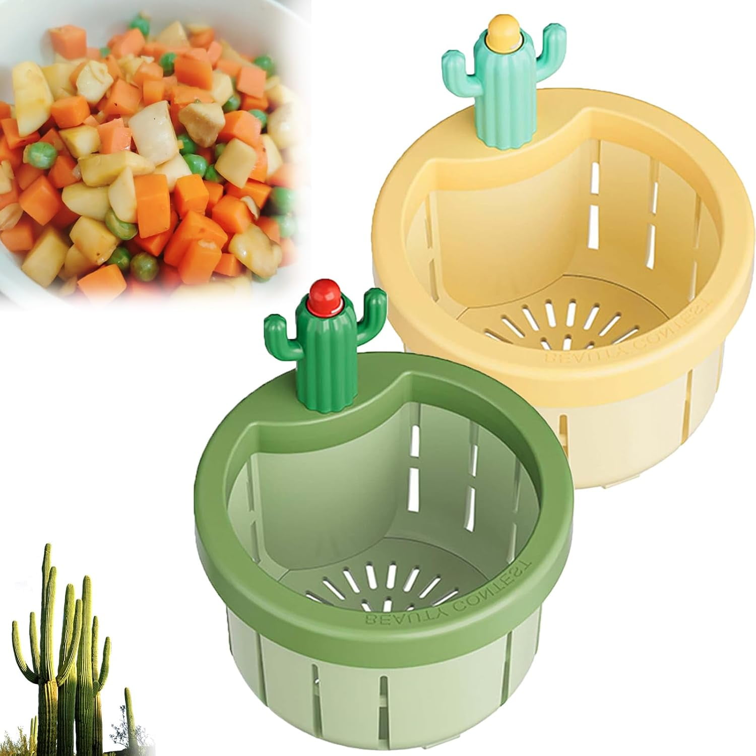 Cactus Drain Catcher, 2025 Upgraded Self-Cleaning Kitchen Sink Drain ...