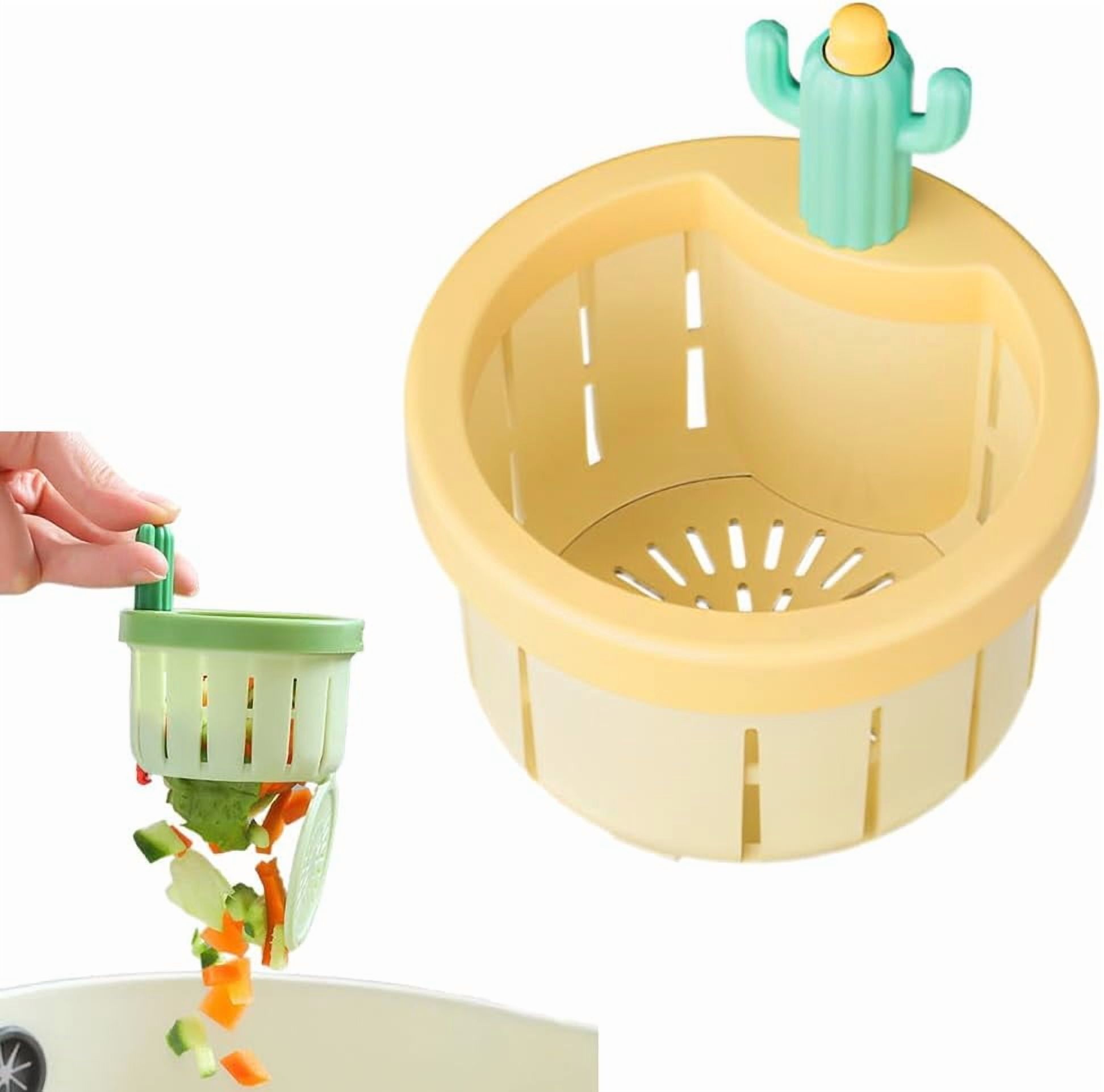Cactus Drain Catcher, Sink Strainer Kitchen Drain Basket with Automatic ...