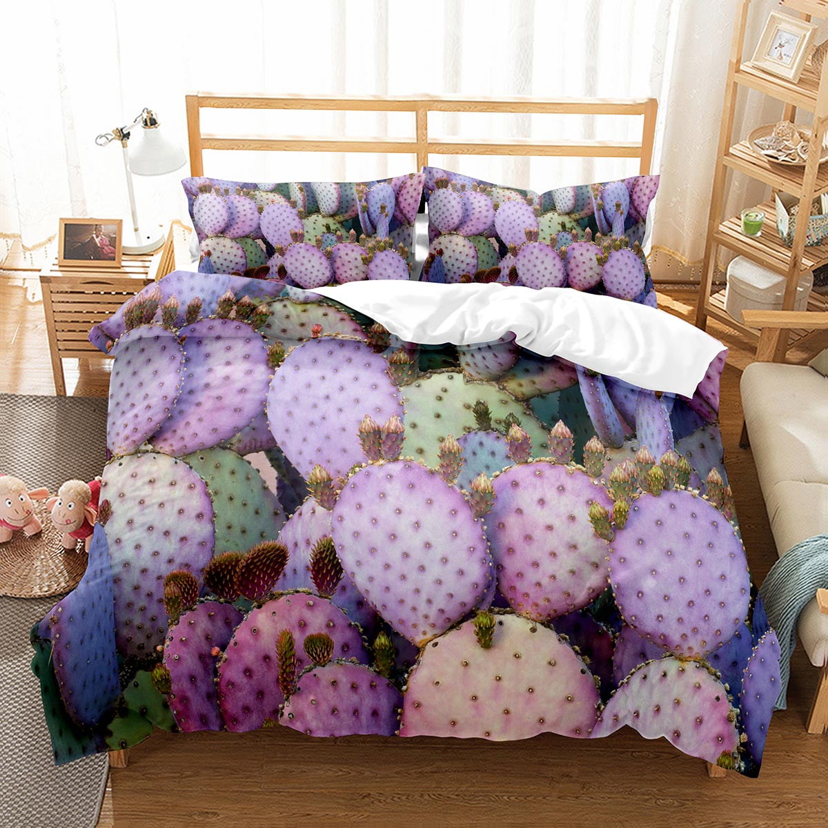 Cactus Duvet Cover Set Desert Plants Pattern Comforter Cover Double ...