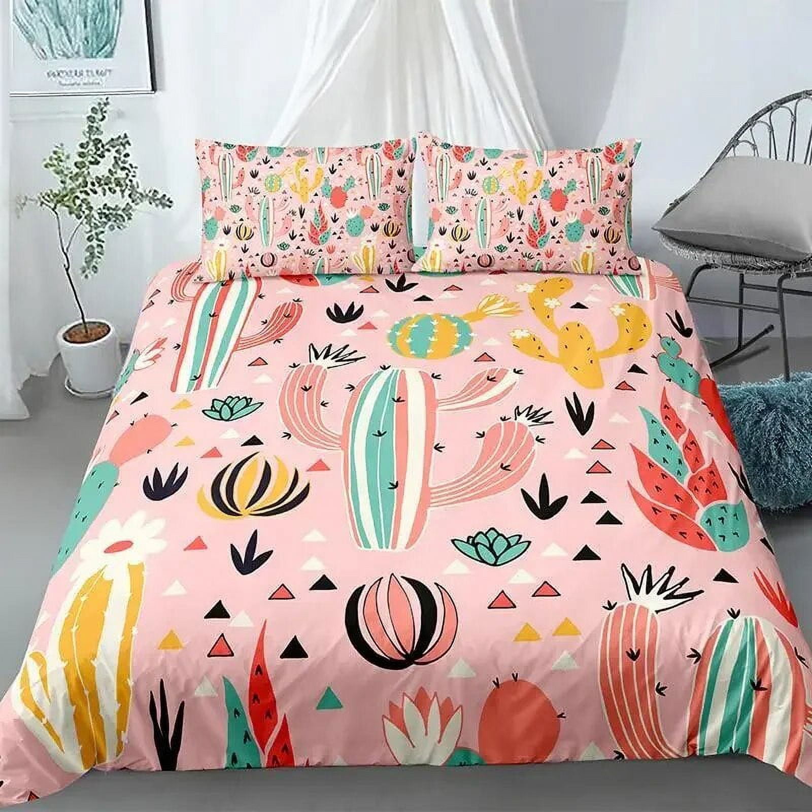 Cactus Duvet Cover Set ExoRomantic Plant Prickly Pear Succulents ...
