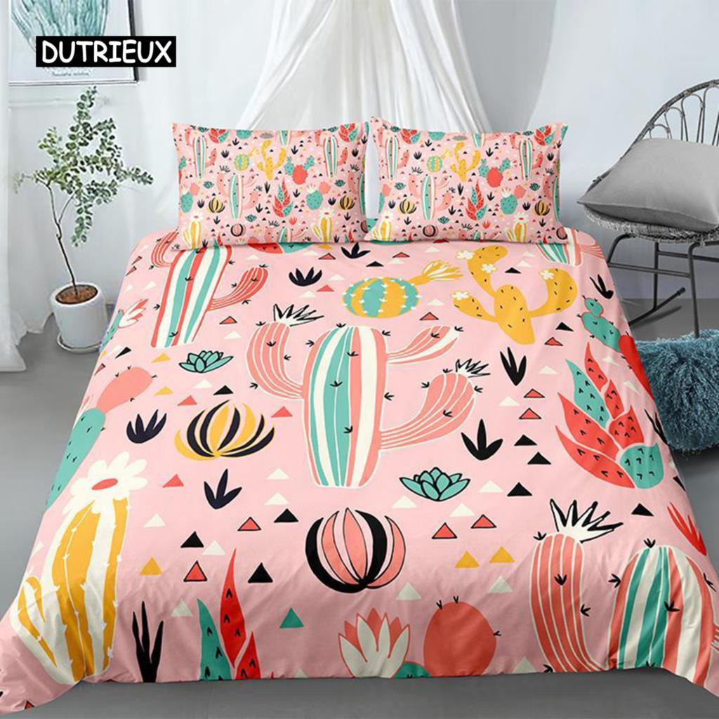 Cactus Duvet Cover Set Exotic Plant Prickly Pear Succulents Bedding Set ...