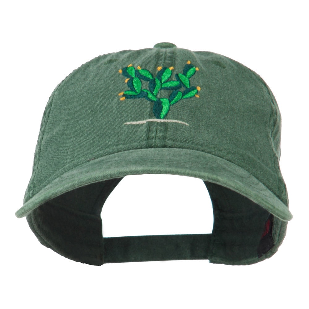 Cactus Embroidered Washed Cap - Dark Green OSFM - Walmart.com