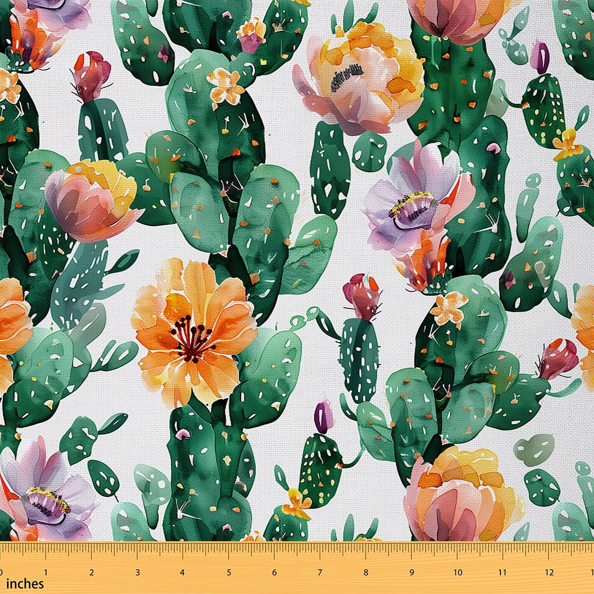 Cactus Floral Fabric by The Yard,Tropical DIY Upholstery Fabric,Thorny Plants Upholstery Fabric ...