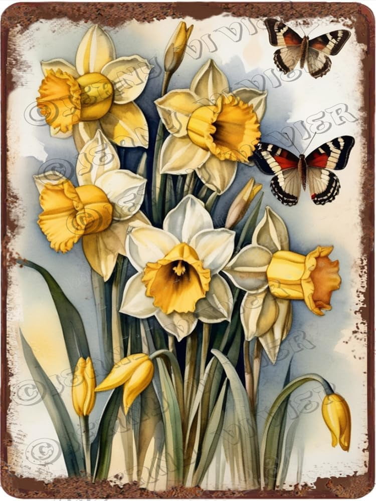 Cactus with Flower Aluminum Sign Cacti Wall Decor Southwest Cactus ...