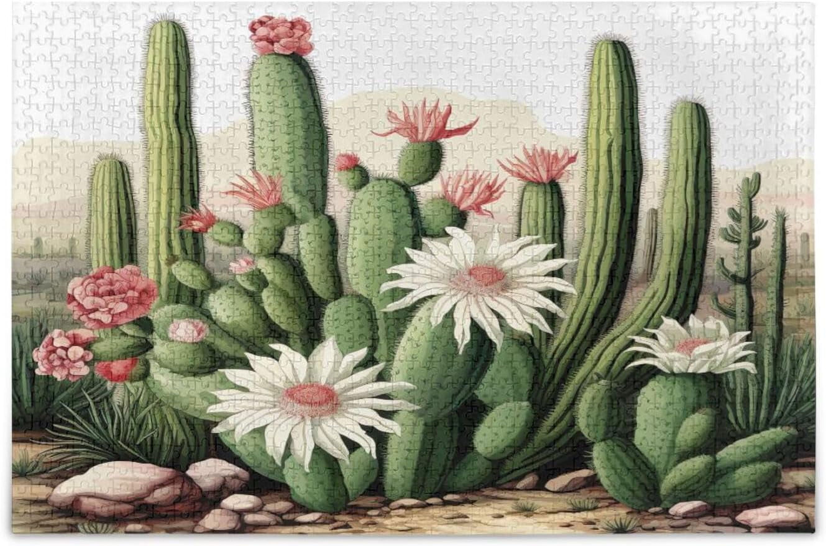 Cactus Flower Jigsaw Puzzles for Adults 1000 Pieces, Die-Cut Puzzle ...