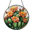 Cactus Flower Stained Glass Suncatcher, Window Hanging, Desert Bloom ...