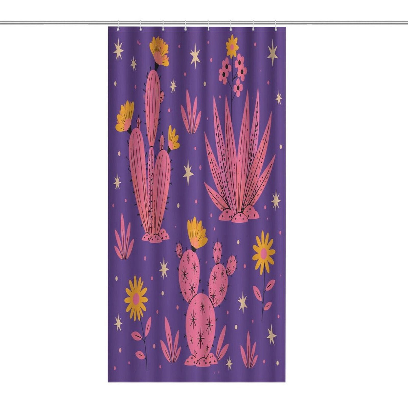 Cactus Flower Star Pattern Print Shower Curtain,Cloth Fabric Waterproof ...