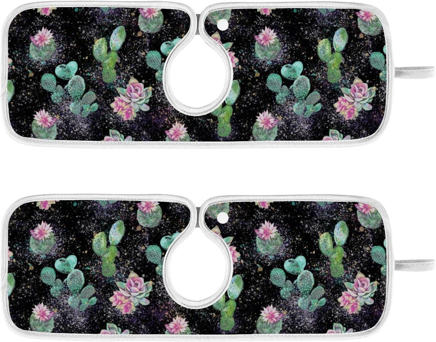 Cactus Flowers Watercolor Sink Splash Guard for Faucet 2 Packs Faucet ...