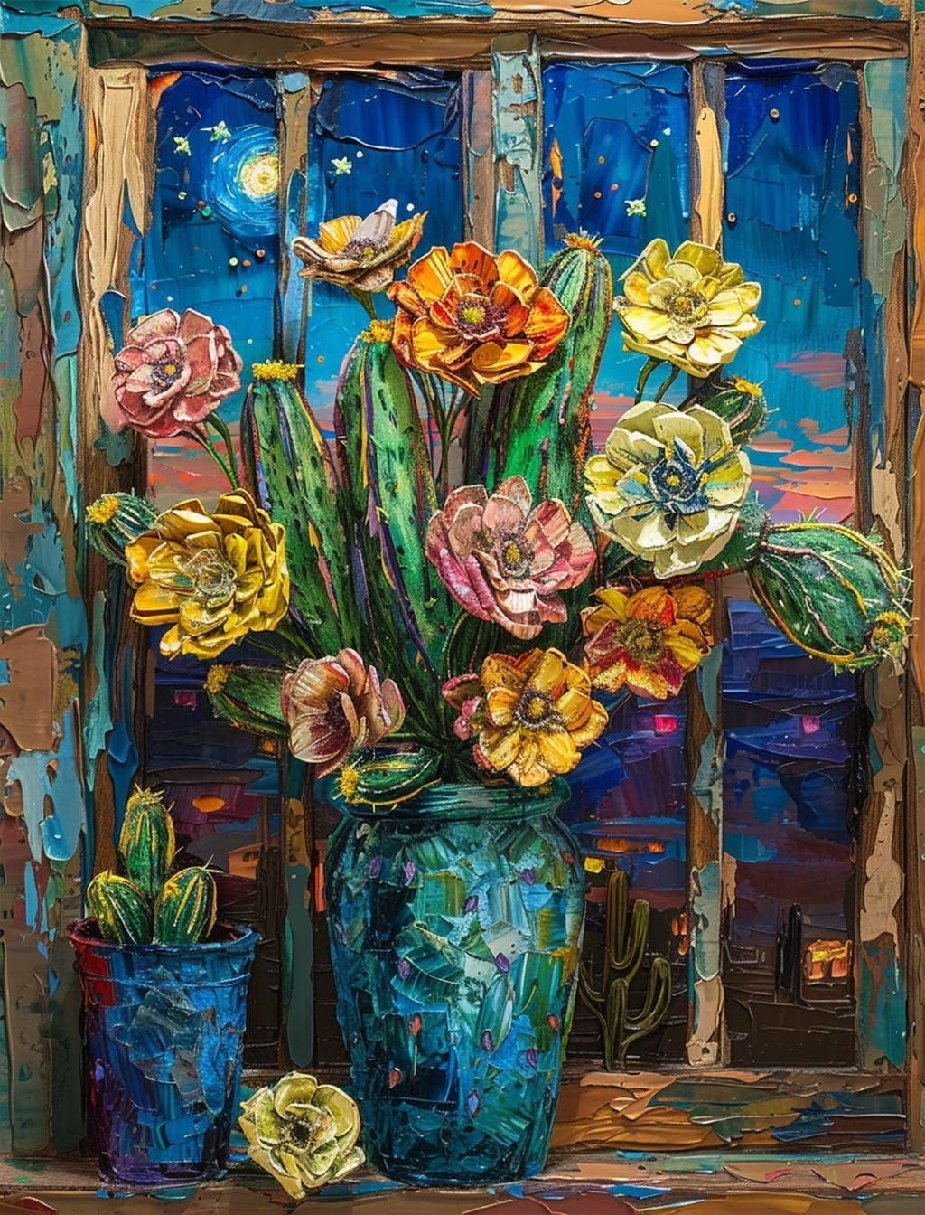 Cactus Flowers in Front of The Window 300 Pieces Puzzle for Adults ...