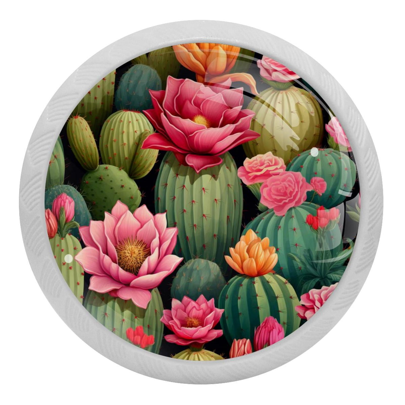 Cactus Fluorescent Drawer Pulls - Round 4-Pack Glow-in-the-Dark Knobs ...