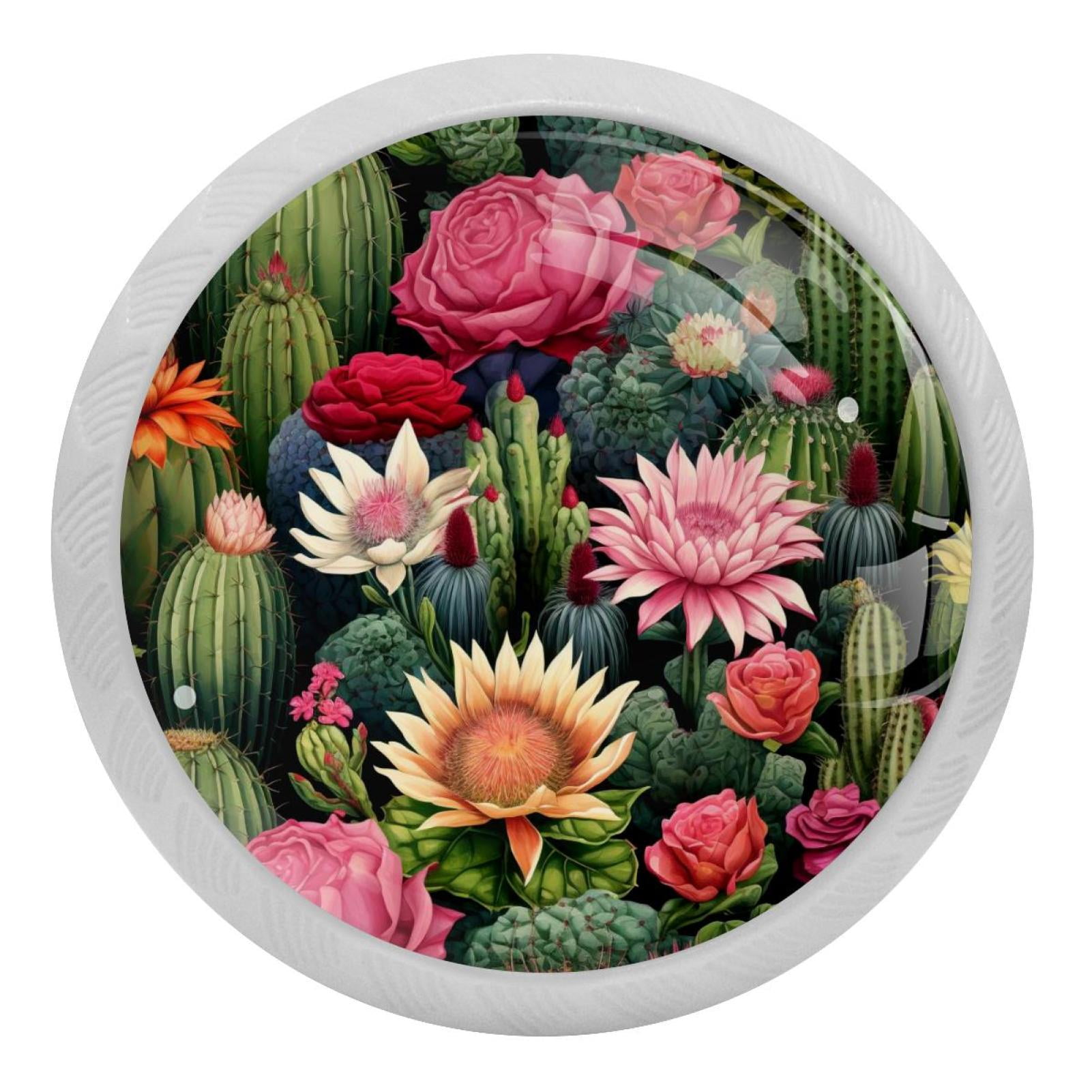 Cactus Fluorescent Drawer Pulls with Screws: Round 4-Pack, Glow-in-the ...