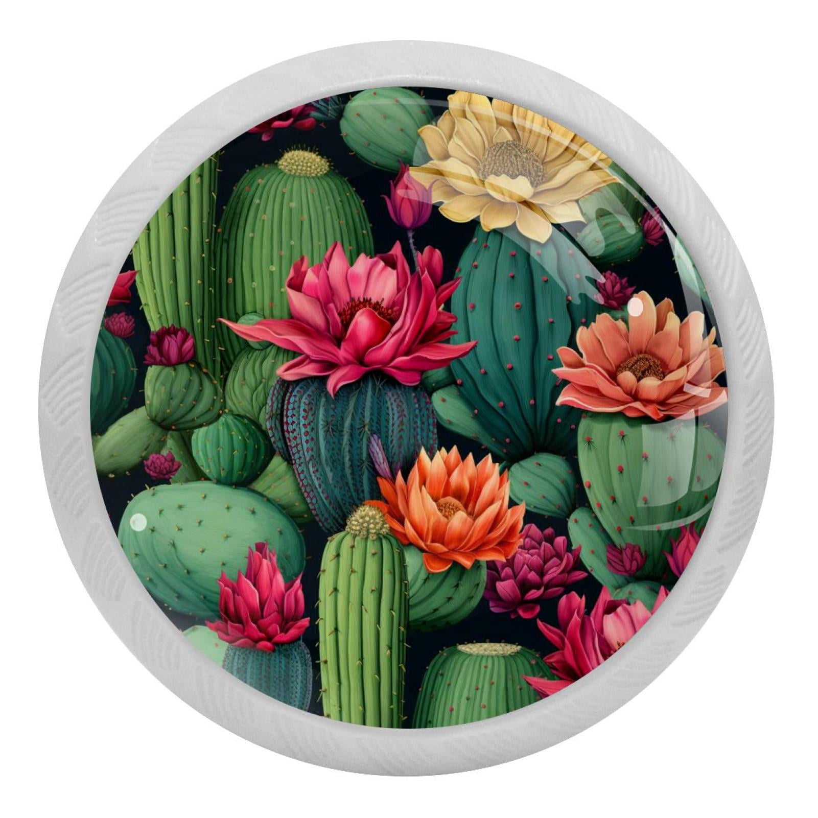 Cactus Fluorescent Drawer Pulls with Screws – Round 4-Pack, Glow-in-the ...