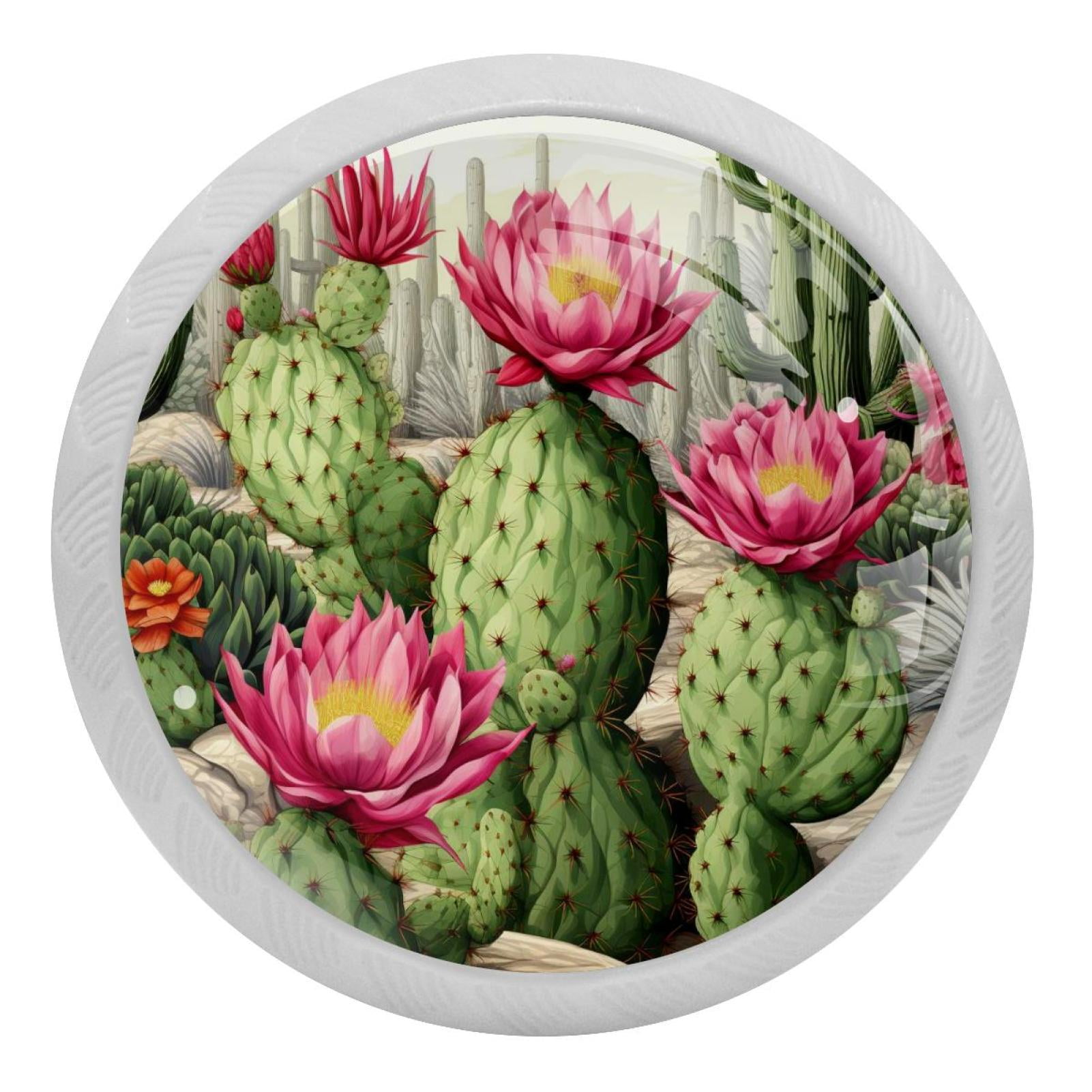 Cactus Fluorescent Drawer Pulls with Screws: Round 4-Pack Glow-in-the ...